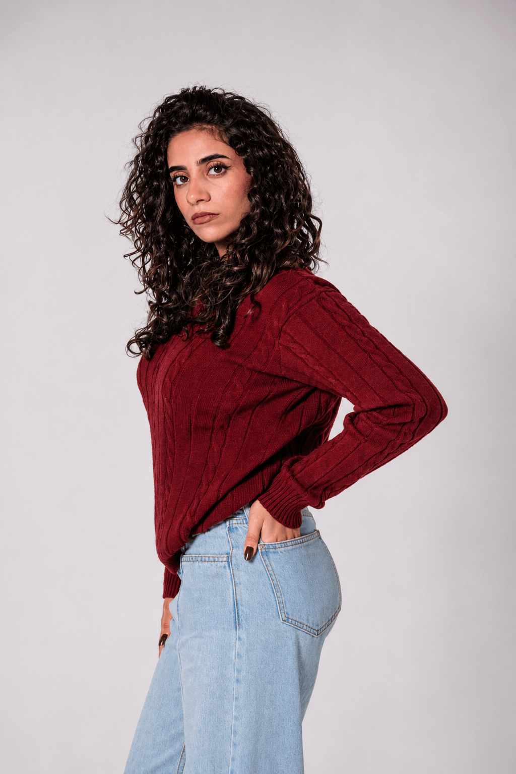 Serenity's Cable-Knit Sweater- Ruby