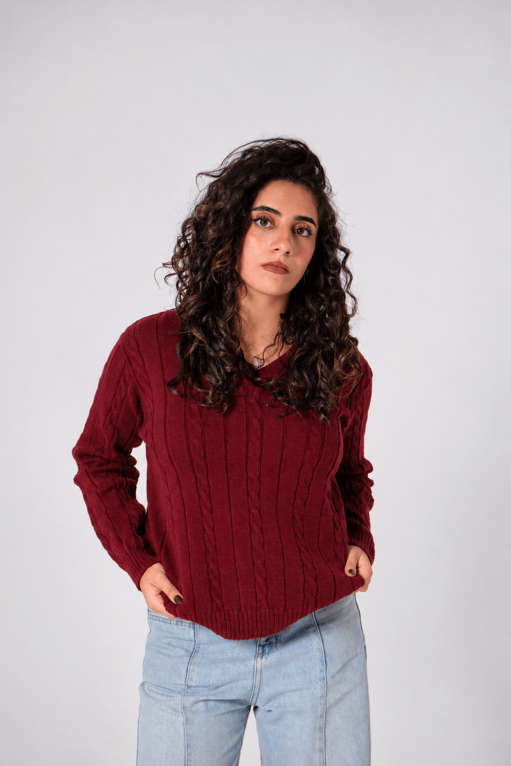 Serenity's Cable-Knit Sweater- Ruby